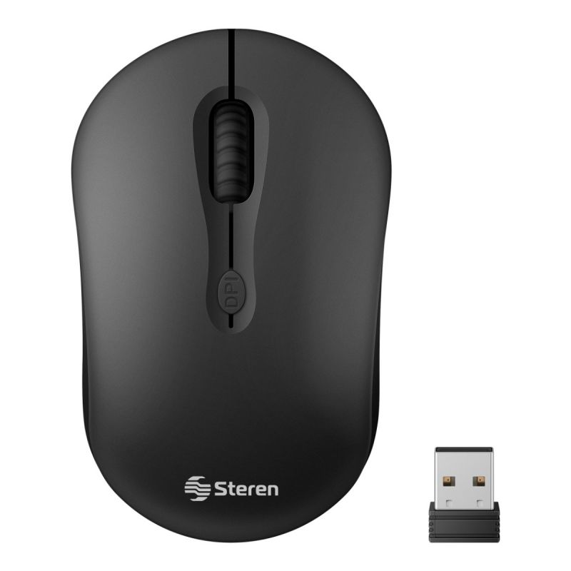 Mouse inalámbrico 800 / 1 200 / 1 600 DPI, negro Steren